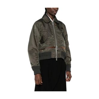 sacai Nylon-Twill Blouson - - Jackets - Damen - Gr&uuml;n - S