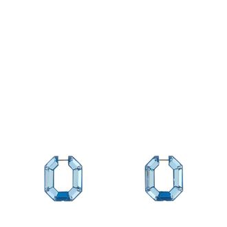 Swarovski Lucent Octagon Hoop Earrings - - Accessories - Damen - Blau - ONE SIZE