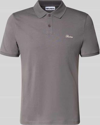 Review Slim Fit Poloshirt mit Label-Stitching