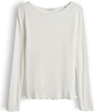 OPUS Longsleeve SUZZO mit feiner Struktur Schmale Passform, figurbetonter Schnitt, Langarm, U-Boot-Ausschnitt