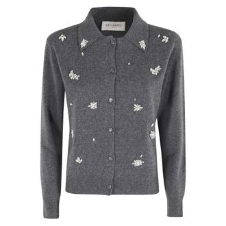 Ermanno Scervino Cardigan mit Applikationen - - Knitwear - Damen - Grau - XS
