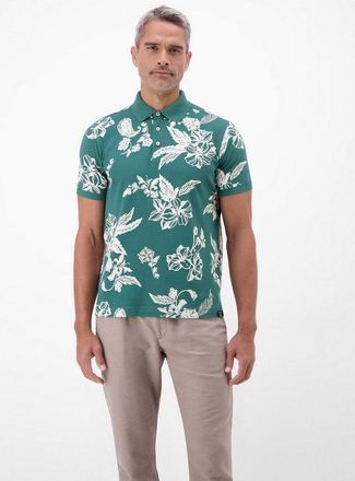 Lerros Poloshirt Poloshirt mit floralem All-over-Print, 100 % Baumwolle