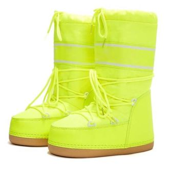 Generic Bottes de neige pour femme, doublure chaude, tendance, color&eacute;e, &agrave; lacets, mi-mollet, pour femme, Rouge, 10 UK Wide