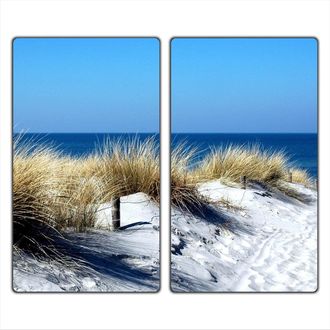 Decorwelt | Herdabdeckplatten 2x30x52 cm Ceranfeldabdeckung 2-Teilig Universal Elektroherd Induktion für Kochplatten Herdschutz Deko Schneidebrett Sicherheitsgl