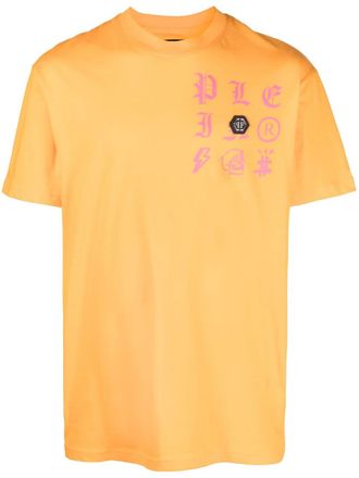 Philipp Plein t-shirt en coton à patch logo - Orange