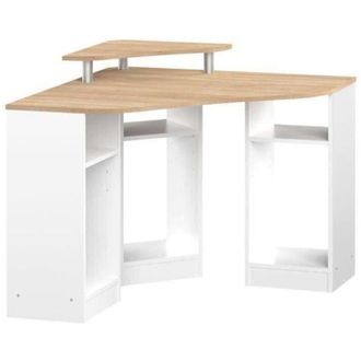 TemaHome Temahome - Bureau dangle 94x94x82 cm blanc et ch&ecirc;ne - loca