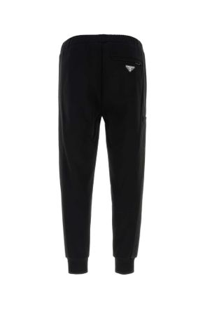 Prada Mens Cotton Blend Joggers Black Poliammidericiclat