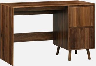 Sweeek Bureau avec 2 tiroirs Noyer Linear L 120 x P 48 x H 75cm