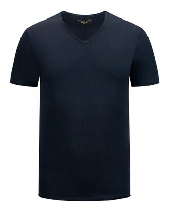 Replay Leichtes T-Shirt mit R&uuml;ckennaht und V-Ausschnitt in