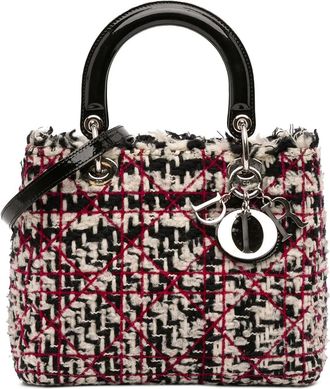 Dior Hobo Bags - Medium Tweed Cannage Fringe Lady Dior - Gr. unisize - in Schwarz - für Damen