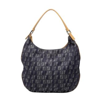 Fendi Sac Hobo Imprim&eacute; Pr&eacute;-appartenant - Femme - Pre-owned - Bleu - Taille: ONE Size