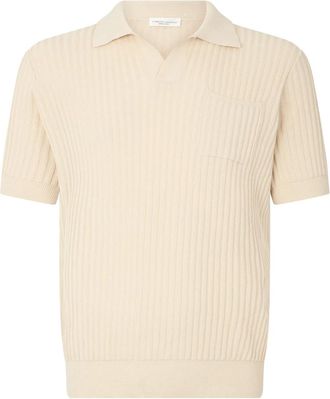 Roberto Collina Homme, Tops, Beige, Taille: L Polo Ray&eacute; en Coton