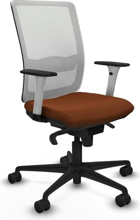 Piqueras y Crespo Drehbarer Hochstuhl mit Haches-Rollen mit wei&szlig;en und schwarzen Armlehnen, h&ouml;henverstellbare Lendenwirbelst&uuml;tze, mit 5 Positionen, Wei&szlig; / Braun