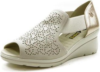 24 Horas 24 HRS Sandales en cuir beige, Crème relaxante, 41 EU