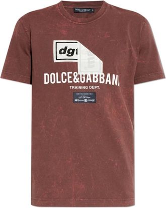 Dolce & Gabbana Homme, Tops, Rouge, Taille: S Logo T-Shirt
