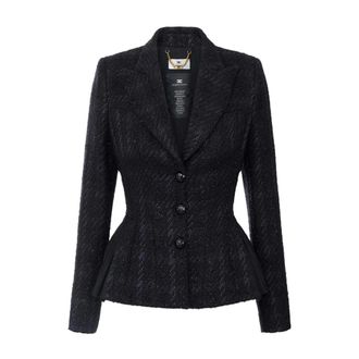 Elisabetta Franchi Tweed Jacket - - Jackets - Damen - Schwarzk - L