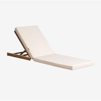 Sklum Sklum - Chaise longue inclinable en bois dacacia Idaira Tapioca Beige