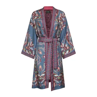 Etro Femme, Blouses et Chemises, Multicolore, Taille: 40 FR Vestes kimono en soie avec motif géométrique