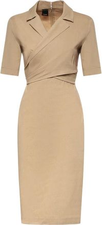 Pinko Pinko, Femme, Robes, Beige, Taille: 40 FR Allyson Abito Lino Stretch