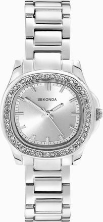 Sekonda Octaire TV - Analoge Damenuhr in Silberoptik mit silberfarbenem Armband, 30 mm