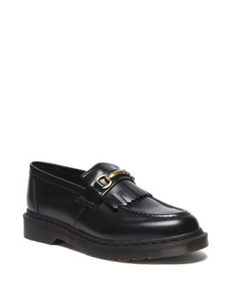 Dr. Martens Unisex-Erwachsene Adrian Yellow Stitch Leather Loafers Slipper, Schwarz