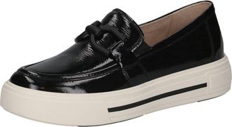 Caprice Damen Slipper aus Leder Bequem, Schwarz (Black Naplak), 36.5 EU