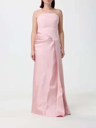 Solace London Robe de soir&eacute;e longue en satin &agrave; &eacute;paules d&eacute;nud&eacute;es et taille drap&eacute;e