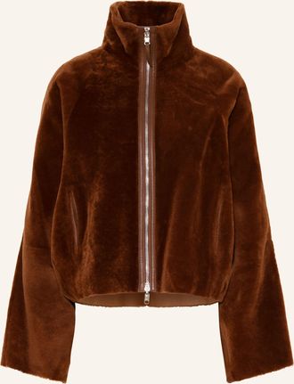Utzon Utzon Lederjacke Jackson Zum Wenden braun