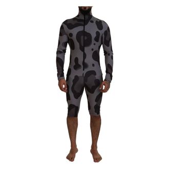 Dolce & Gabbana Homme, Sport, Multicolore, Taille: M Combinaison de plong&eacute;e en polyester gris &agrave; motifs