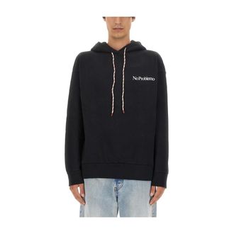 Aries Homme, Sweatshirts et sweats &agrave; capuche, Noir, Taille: S SweaT-shirt avec logo, Coupe r&eacute;guli&egrave;re, 100% Coton