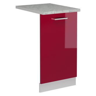 Vicco Panneau de lave-vaisselle R-Line, Rouge bordeaux Haute brillance, 45cm, PT Marbre, Vicco