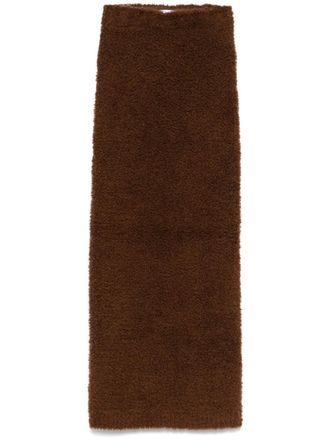 Self Portrait jupe en maille à coupe longue - Marron