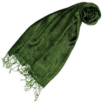 Lorenzo Cana Foulard pour la femme - &eacute;charpe paisley avec les mesures de 70 x 180 cm - attrayant et tr&egrave;s agr&eacute;able &agrave; porter dans le printemps et l&acute;&eacute;t&eacute; - en vert oli