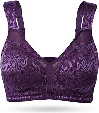 Wingslove Femme Soutien-Gorge Minimiseur sans Armatures Grande Taille Non-Rembourré Confortable Soft Cups (125H,Pourpre)