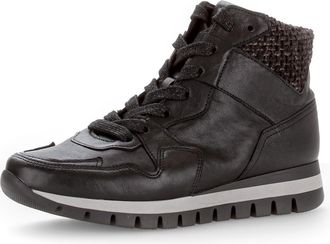 Gabor Damen High-Top Sneaker, Frauen Sneaker,wechsel-Fussbett,Optifit,breit,Hovercraft,atmungs-aktiv,sacchetto,f,schw/grau (Micro),38.5 EU / 5.5 UK
