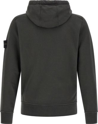 Stone Island Organic Cotton, Garment-Dyed Hoodie - Grey