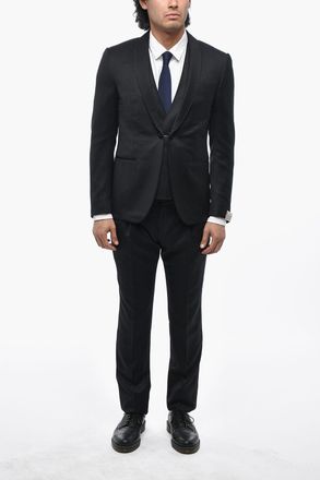 Corneliani 3-teiliger Jacquard-Anzug aus reiner Schurwolle mit Schalkragen Corneliani