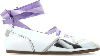 Moschino Femme, Chaussures, Gris, Taille: 39 EU Chaussures en cuir lac&eacute;es &agrave; la cheville