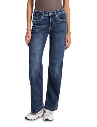 Street One 3715695 Jean &agrave; Jambes Larges, Mid Blue Soft Washed, 26W / 30L Femmes