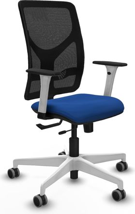 Piqueras y Crespo Schreibtischstuhl in Blau, mit wei&szlig;en und schwarzen Armlehnen, h&ouml;henverstellbare Lendenwirbelst&uuml;tze, ausgestattet mit Syncro/Traslack und Schneidescha