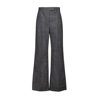 Valentino Garavani Wool Moulin&eacute; Palazzo Hosen - - Trousers - Damen - Grau - S