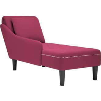vidaXL Chaiselongue mit Kissen und Rechter Armlehne Weinrot Samt - Vidaxl