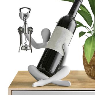Generic Einzelner Weinflaschenhalter, Weinhalter F&uuml;r Die Arbeitsplatte | Aus Kunstharz Ohne Flaschen&ouml;ffner,Esstisch-Skulptur-Dekoration, Freistehende Dekorati