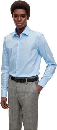 BOSS Herren H-HANK-C1-214 Slim-Fit Hemd aus bügelleichter Baumwoll-Popeline Hellblau 40