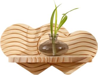 Generico Boho Wandregal | Dekoration f&uuml;r Zuhause mit rustikaler &Auml;sthetik - Eckregal in Herzform an der Wand montiert - f&uuml;r Schlafzimmer, Wohnzimmer, K&uuml;che, B&uuml;r