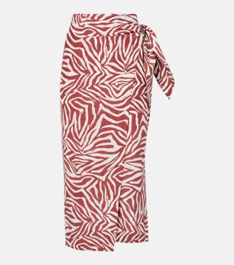 Brunello Cucinelli Jupe portefeuille en coton et soie