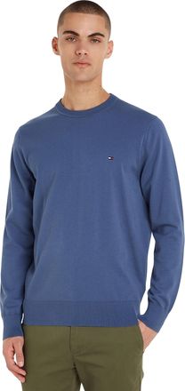 Tommy Hilfiger Herren Pullover Crew Neck Sweater Strickpullover, Blau (Faded Indigo), 3XL