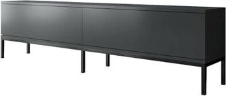 Dmora TV-Schrank Regulus 180x30x47 cm Schwarz, verstellbares Regal