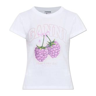 Ganni Baby Fit T-Shirt - - Tops - Damen - Wei&szlig; - S