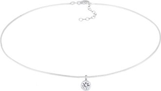Elli Halskette Damen Choker Anhänger Klassisch mit Kristall in 925 Sterling Silber